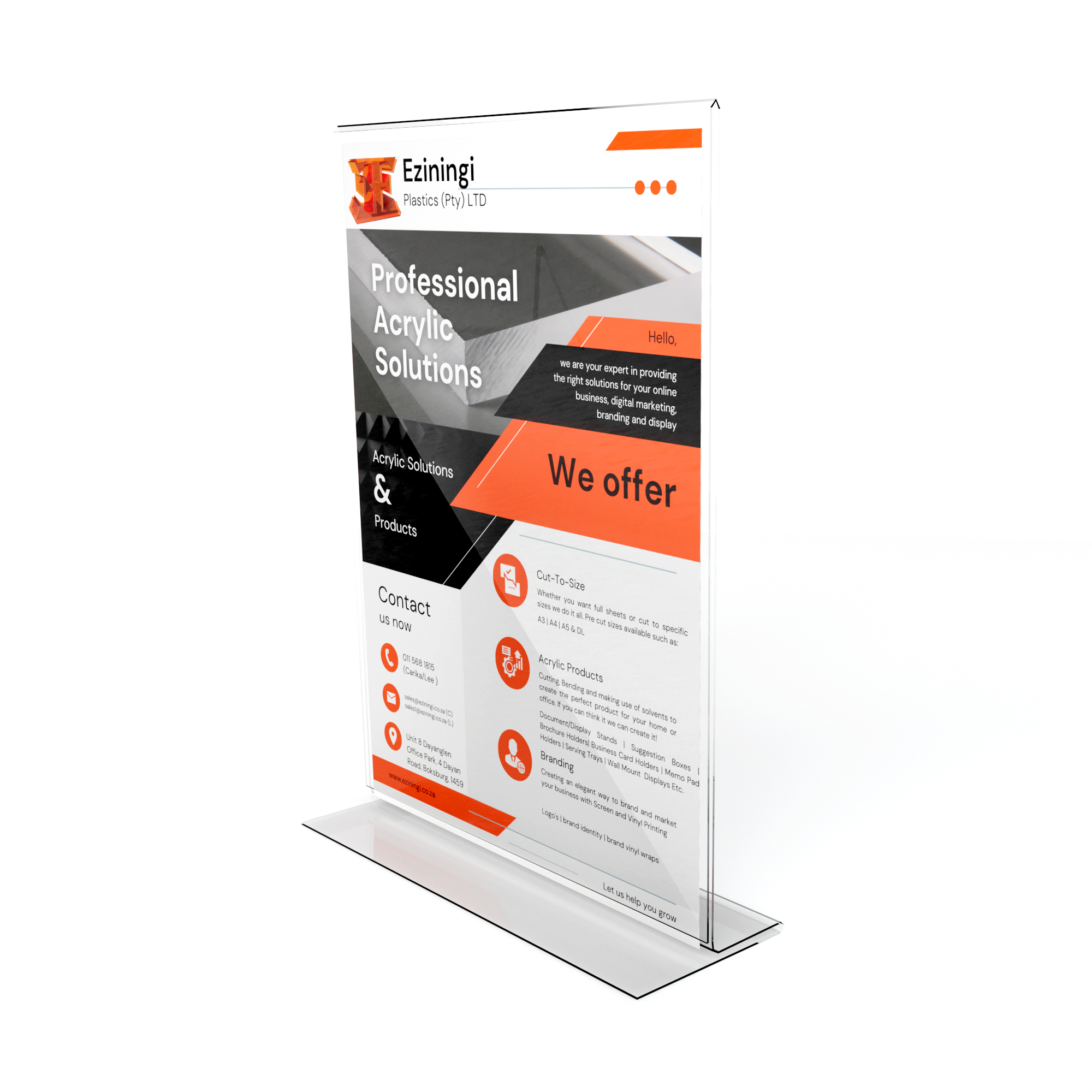 Acrylic Double Sided Document and Menu Holder 10 Pack - Eziningi Plastics